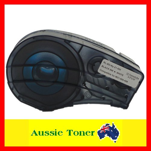 1-Pack M21-500-499 Black on White B-499 Nylon Cloth Compatible Labels ...