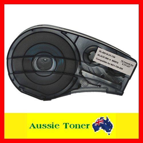 1-Pack M21-750-595-WT Black on White B-595 Durable Vinyl Material Comp ...