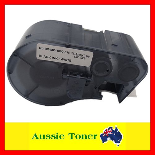 1-Pack MC1-1000-595-WT-BK Black on White B-595 Durable Vinyl Material ...